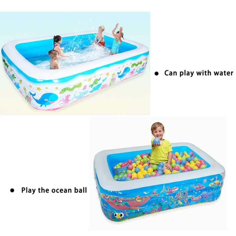 Large Square Inflatable Swimming Pool For Kids And Adults Baby Paddling ...